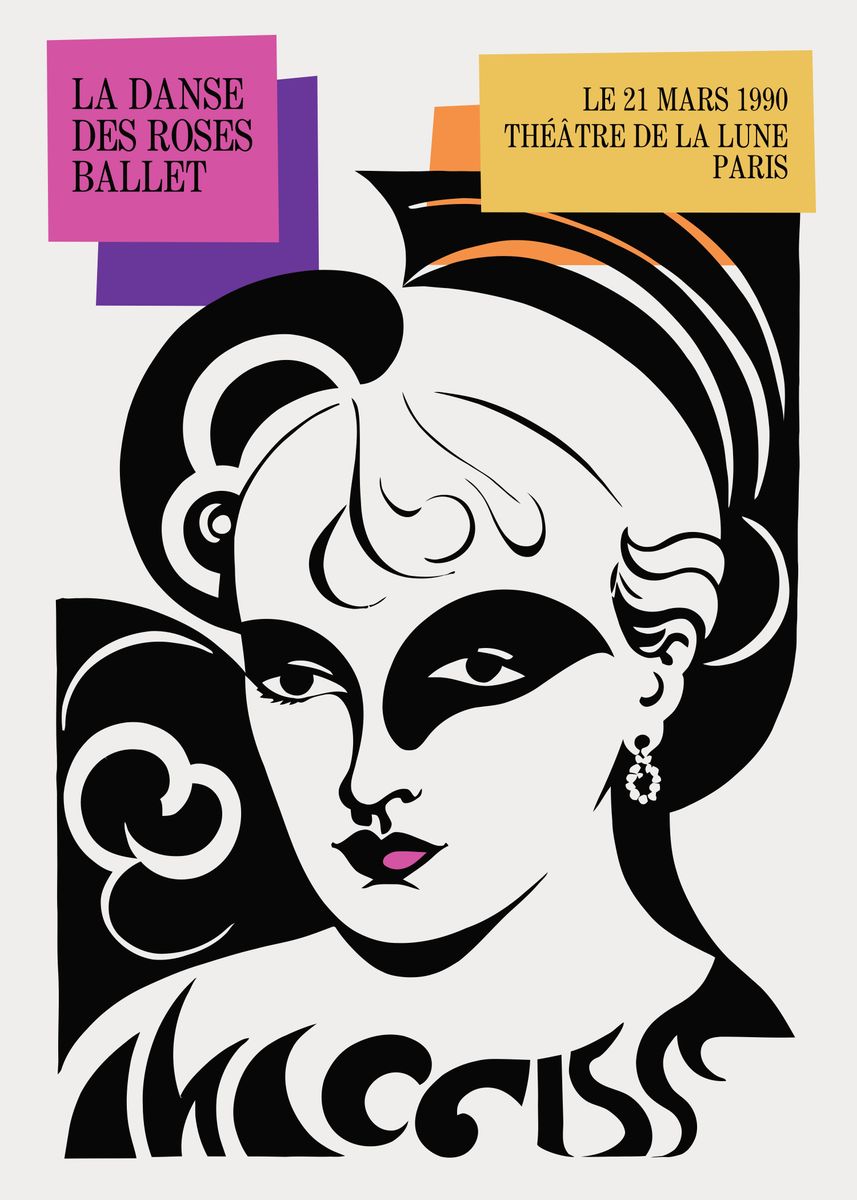'1990 French Ballet Poster' Poster, picture, metal print, paint by ...