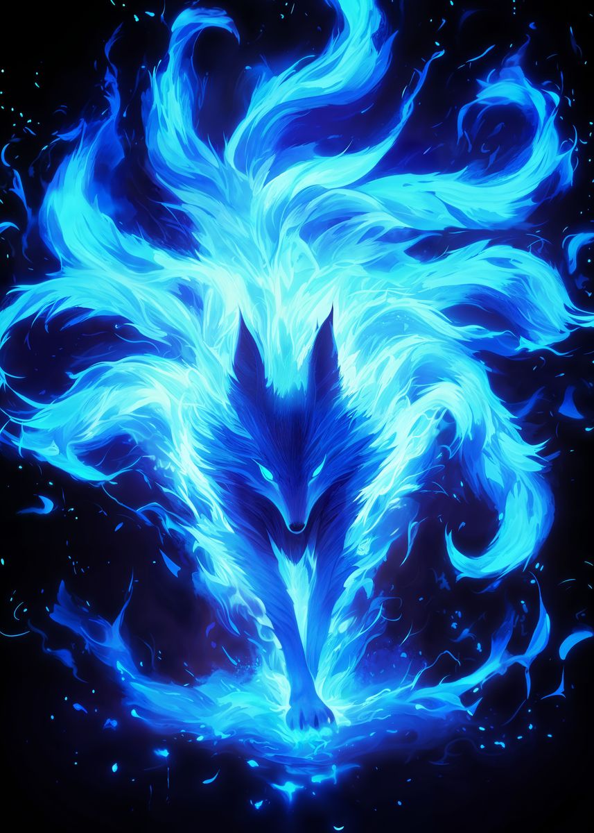 'power kitsune fox' Poster, picture, metal print, paint by Adel S ...