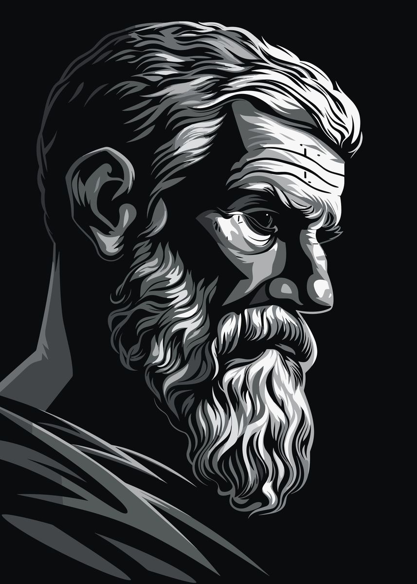 'Epicurus Portrait' Poster, picture, metal print, paint by Mesh | Displate