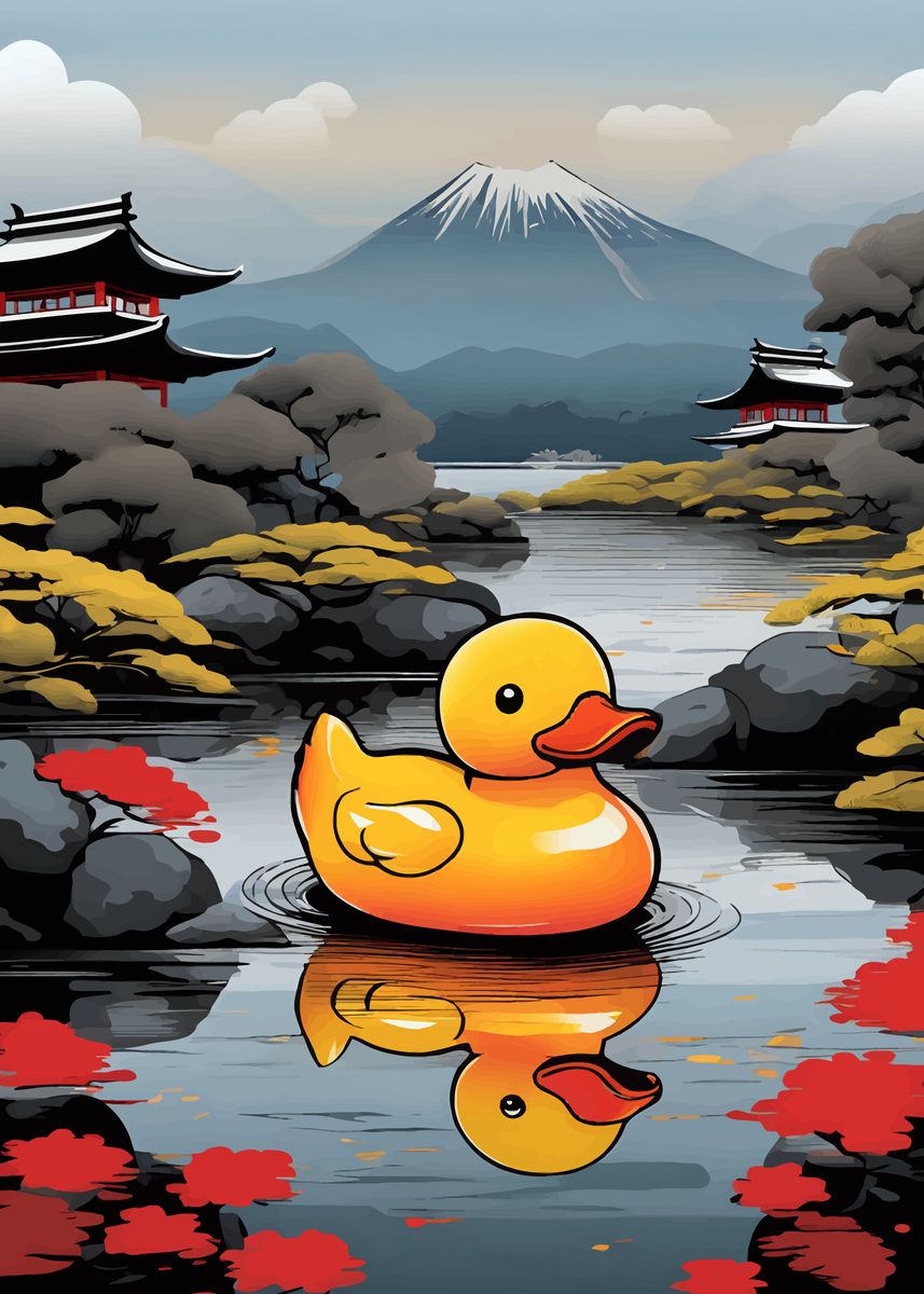 'Rubber Duck Japanese Art' Poster, picture, metal print, paint by ...