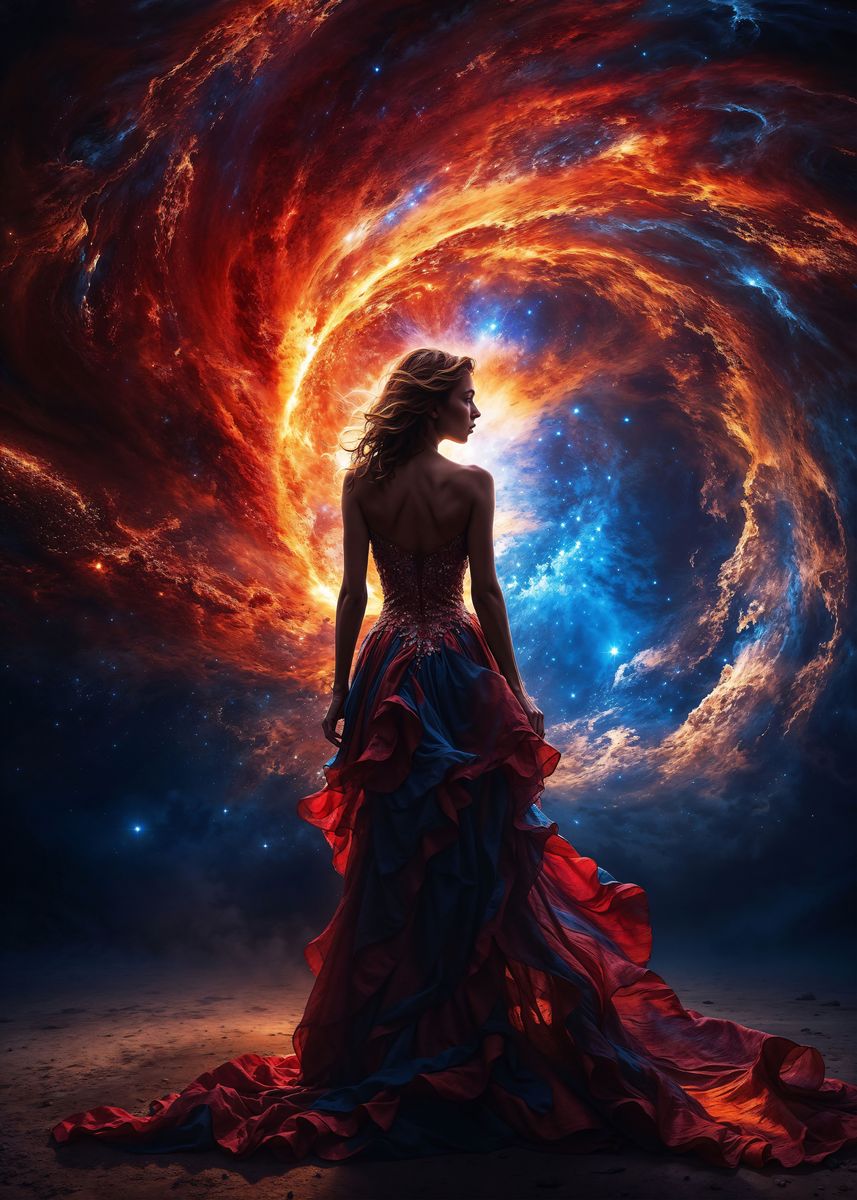 'Supernova Enigmatic Woman' Poster, picture, metal print, paint by ...