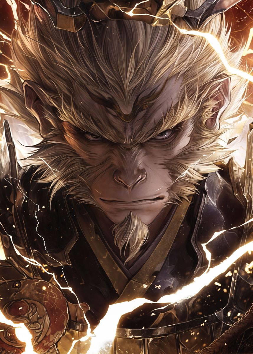 'Black Myth Wukong Portrait' Poster, picture, metal print, paint by ...