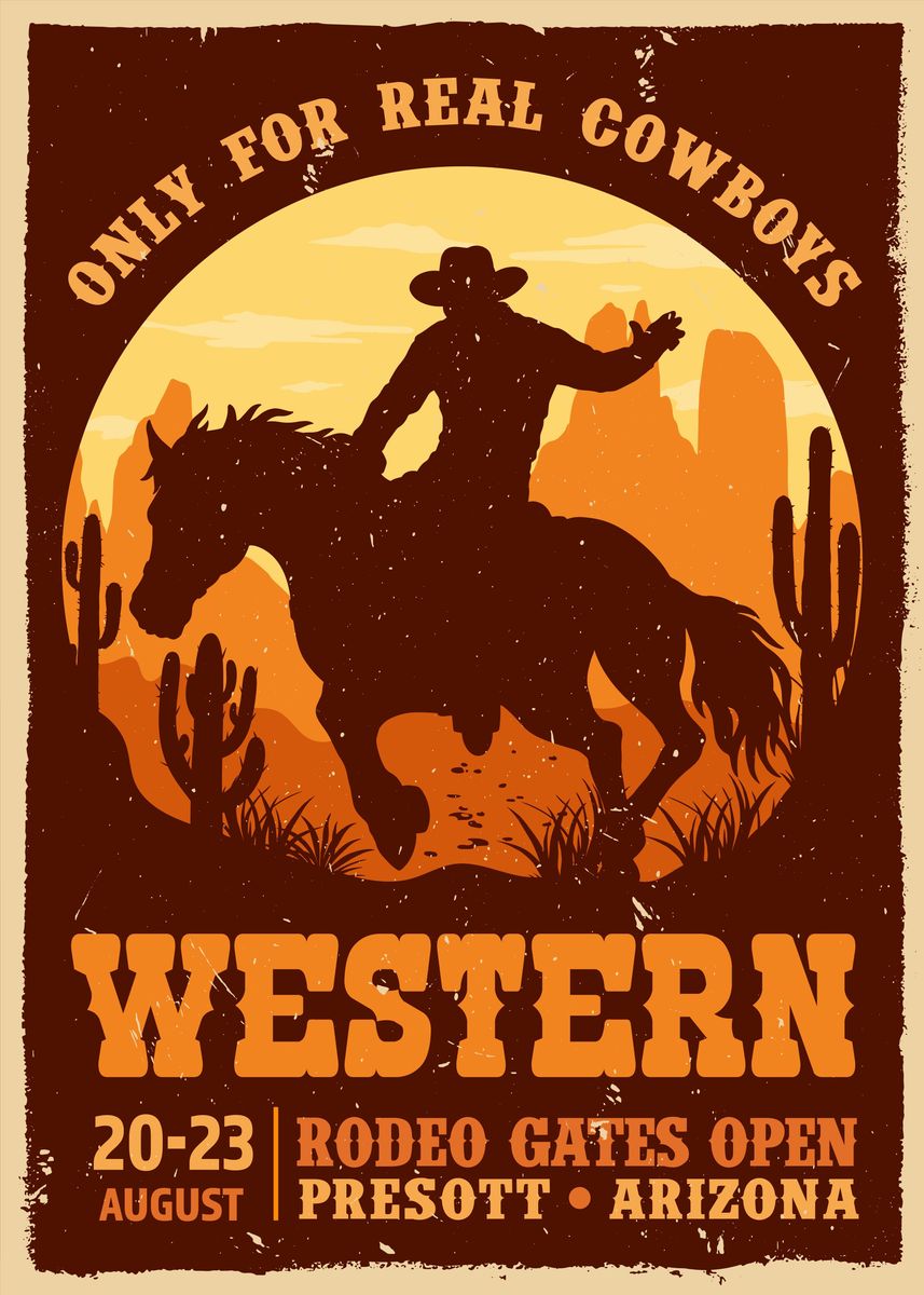 'Western Rodeo Arizona' Poster, picture, metal print, paint by dkDesign ...