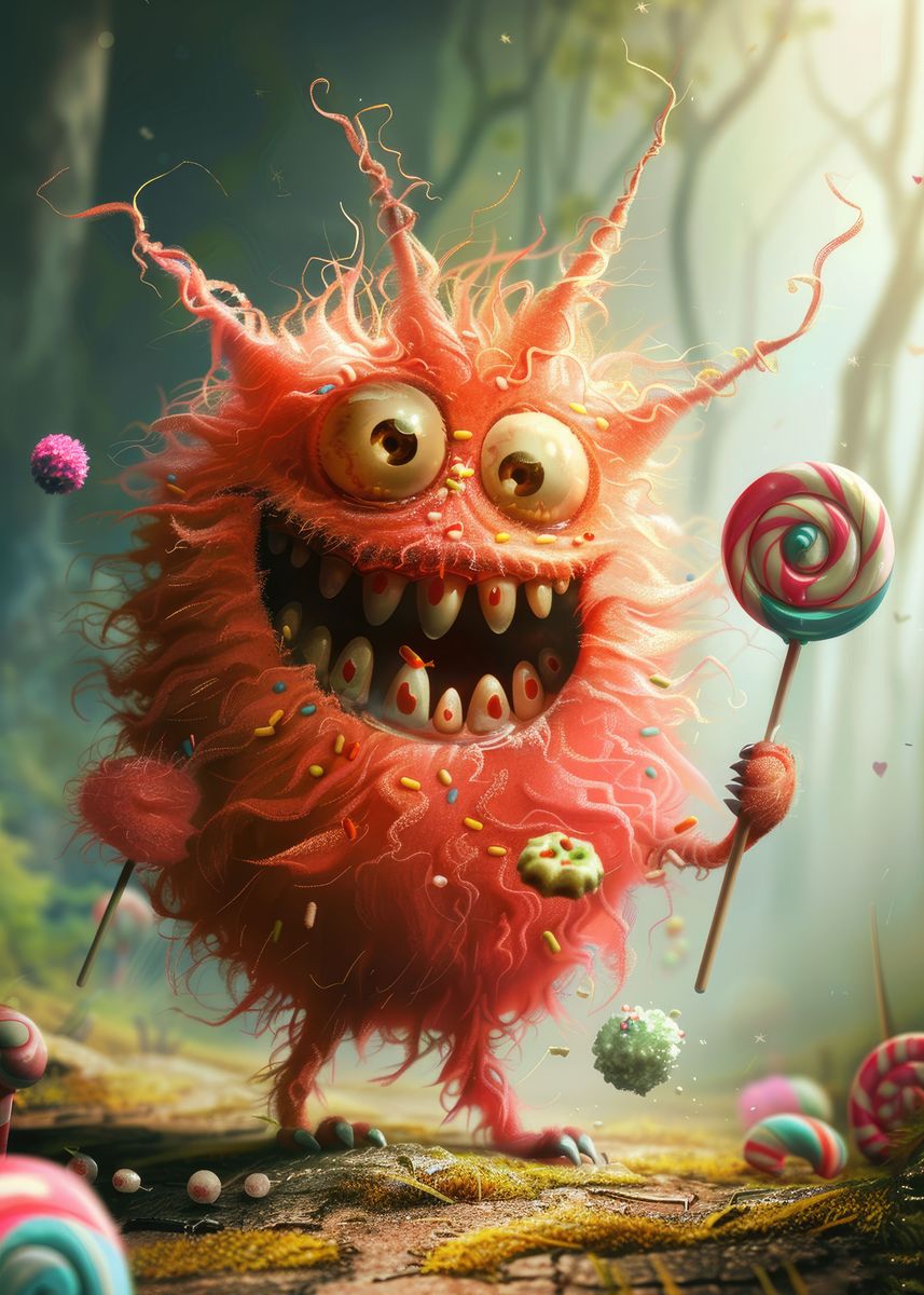 'Lollipop Monster' Poster, picture, metal print, paint by Mezma and ...