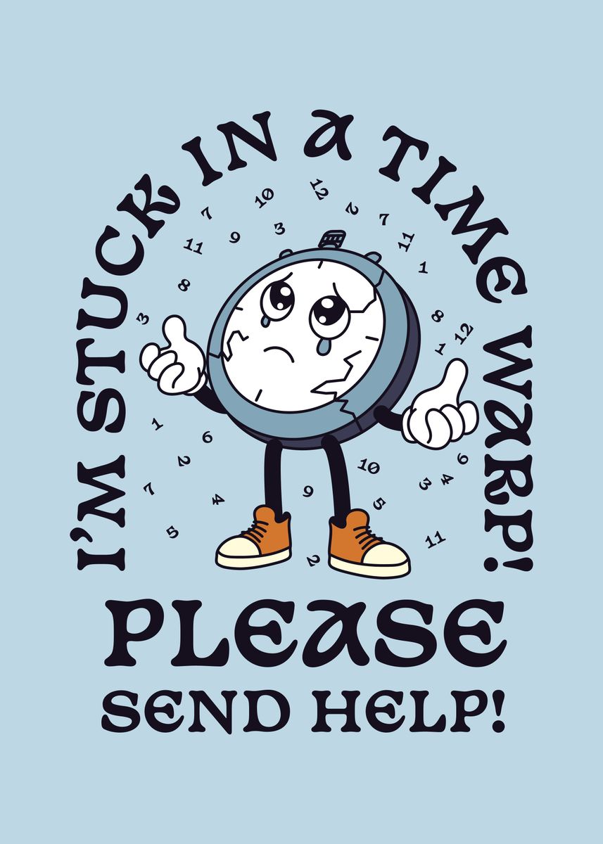 'Stuck in Time Alarm Clock' Poster, picture, metal print, paint by ...
