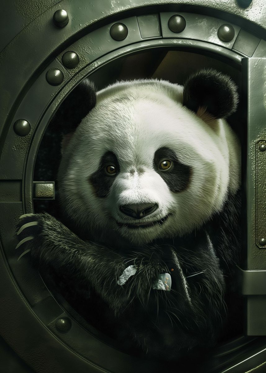 'Panda Bank Cute Criminal' Poster, picture, metal print, paint by Zenz ...