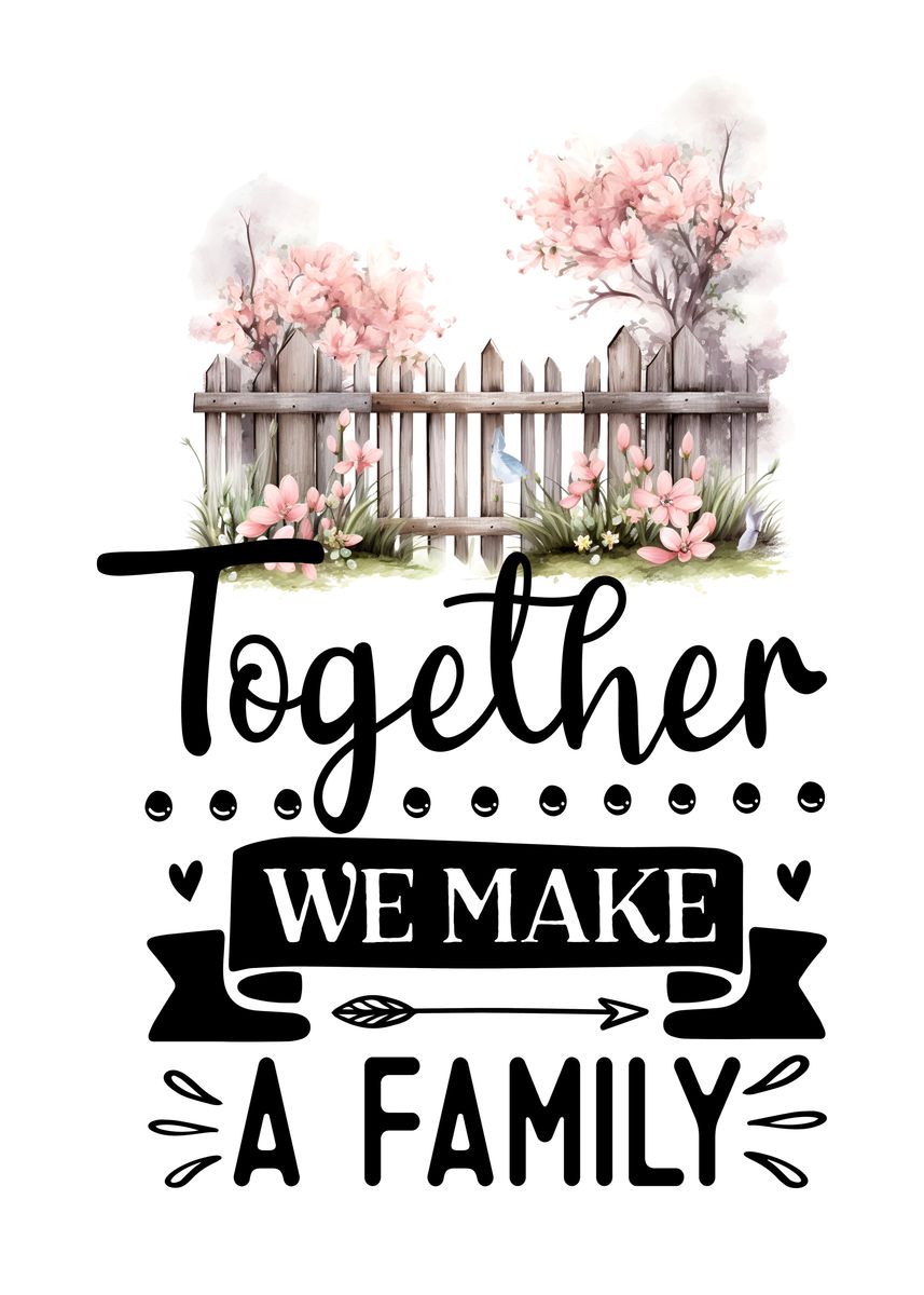 'We make a family' Poster, picture, metal print, paint by Juliana RW ...