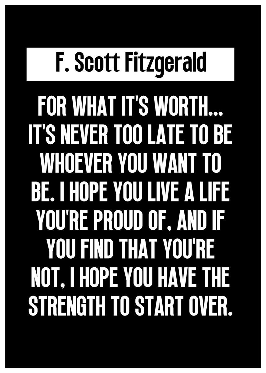 'F Scott Fitzgerald Quotes' Poster, picture, metal print, paint by Nae ...