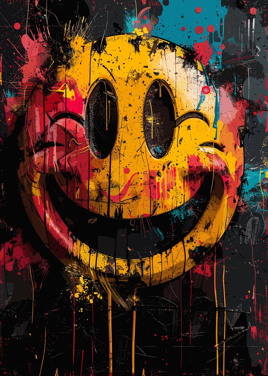 'Colorful Smilies Unleashed' Poster, picture, metal print, paint by ...