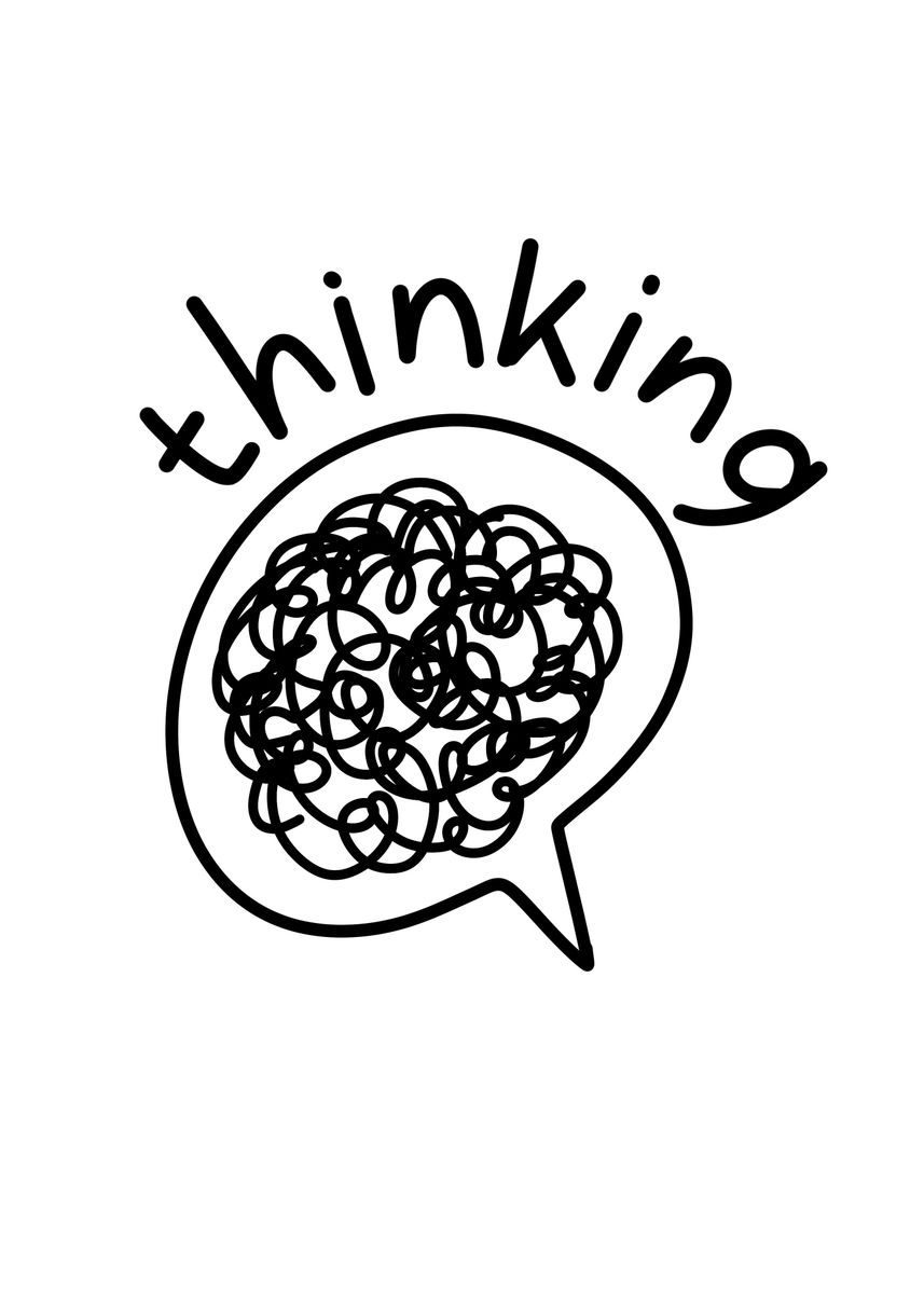 'Thinking' Poster, picture, metal print, paint by fay list.art | Displate