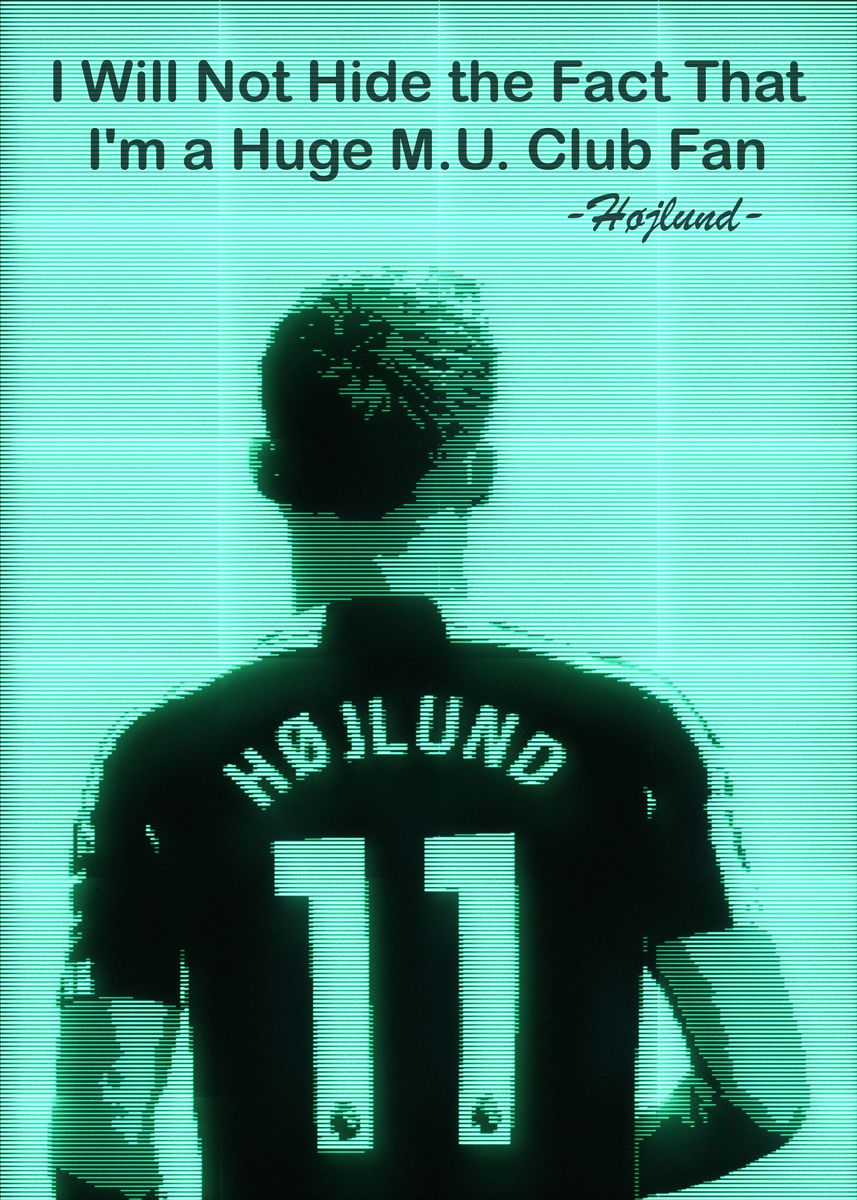 'Rasmus Hojlund Retro Art' Poster, picture, metal print, paint by ...