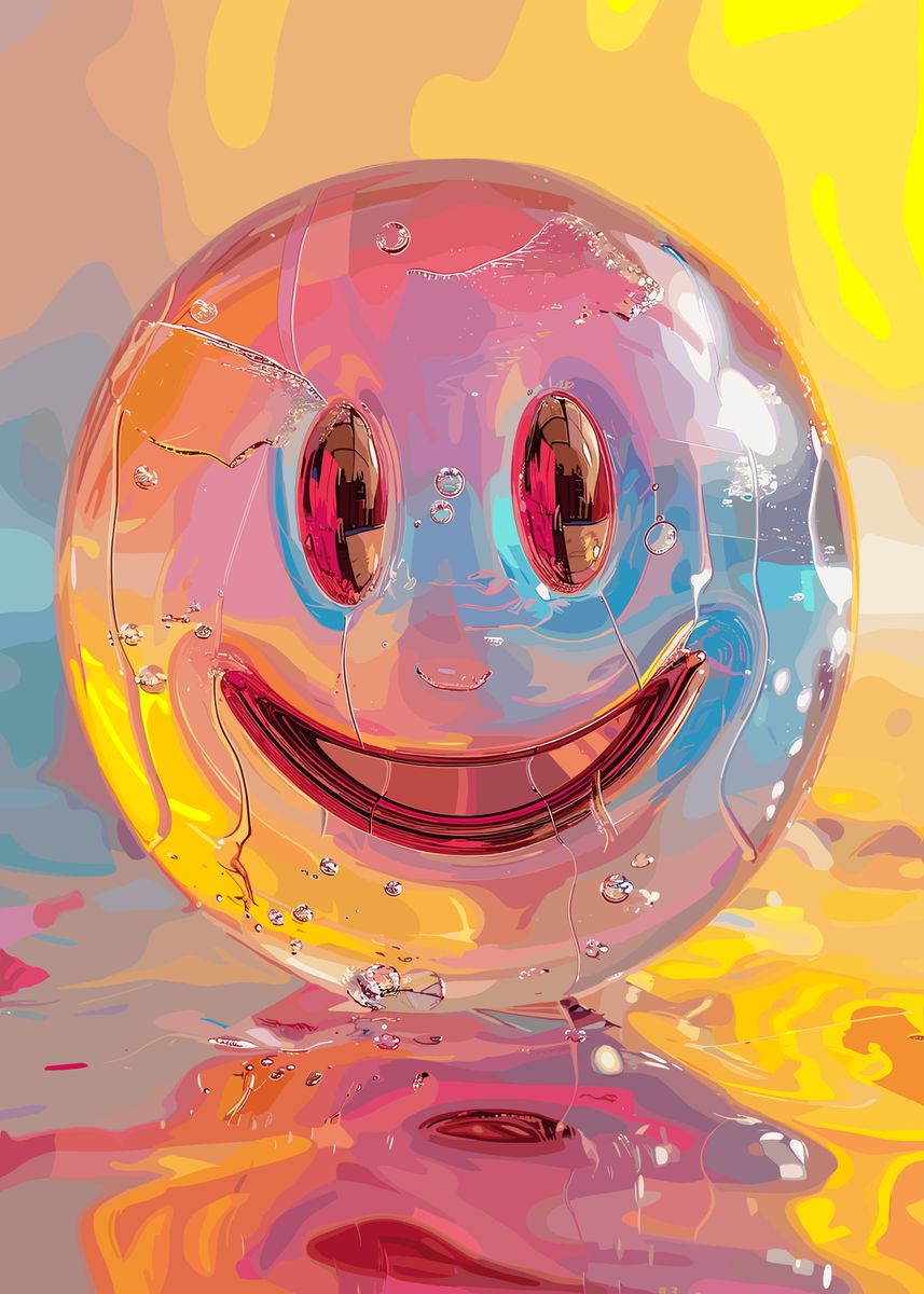 'Crazy Smiles Vibrant Hues' Poster, picture, metal print, paint by ...