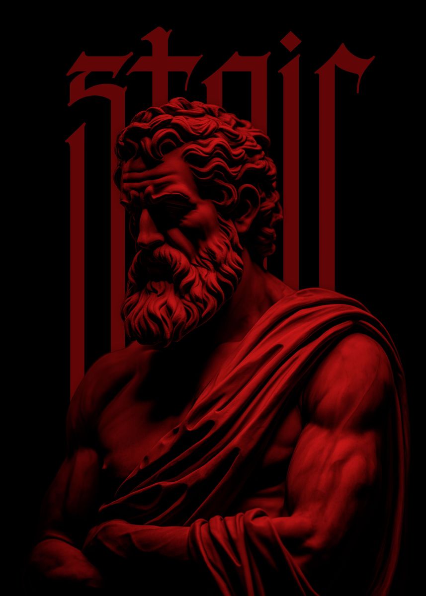 'Red Stoic Quote Sculpture' Poster, picture, metal print, paint by Vars ...