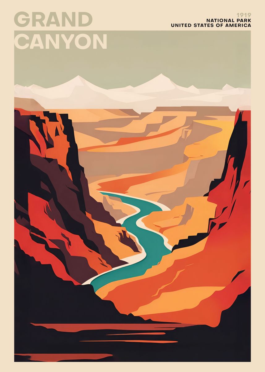 'Grand Canyon National Park' Poster, picture, metal print, paint by ...