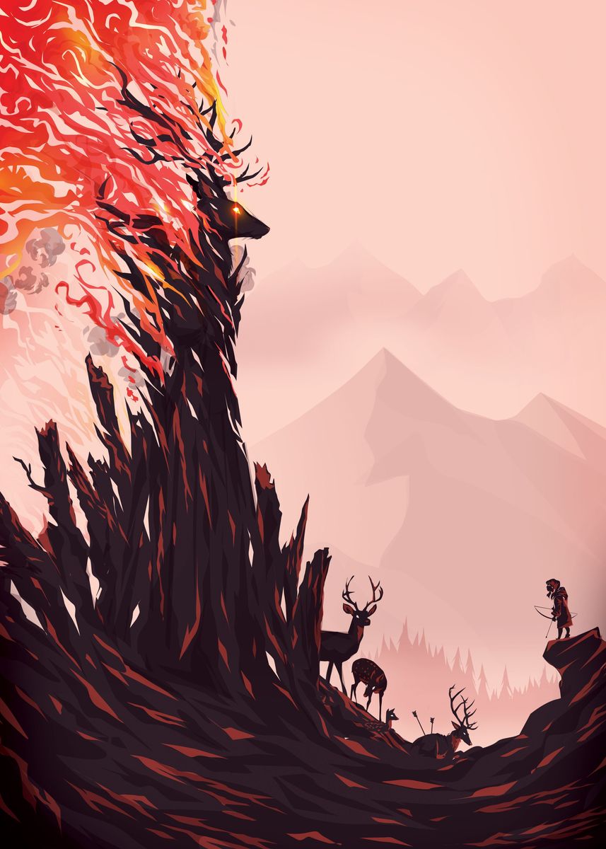 'Old and angry gods' Poster, picture, metal print, paint by Chasing ...