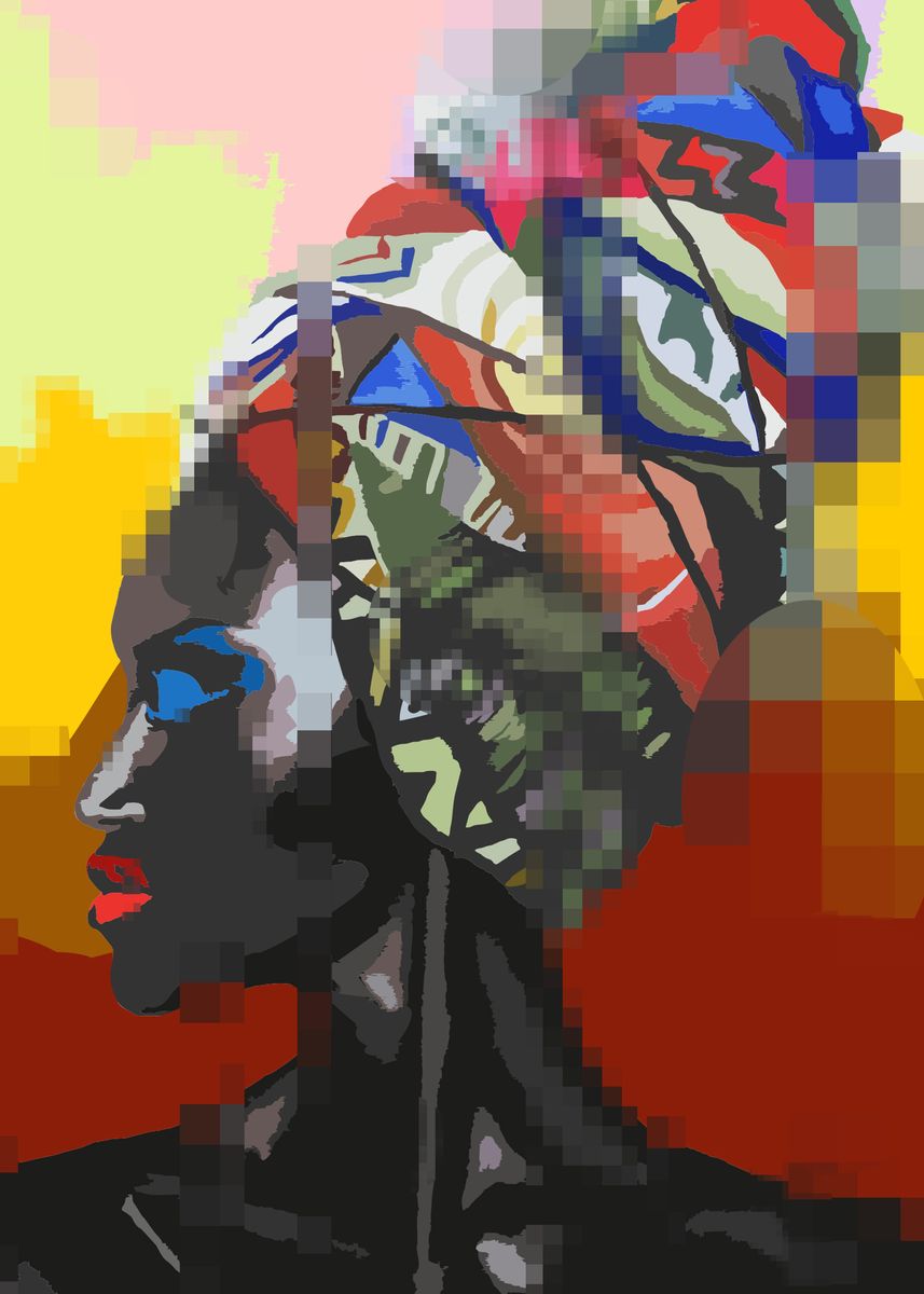 'Pixel Queen ' Poster, picture, metal print, paint by Kateryna Bortsova ...
