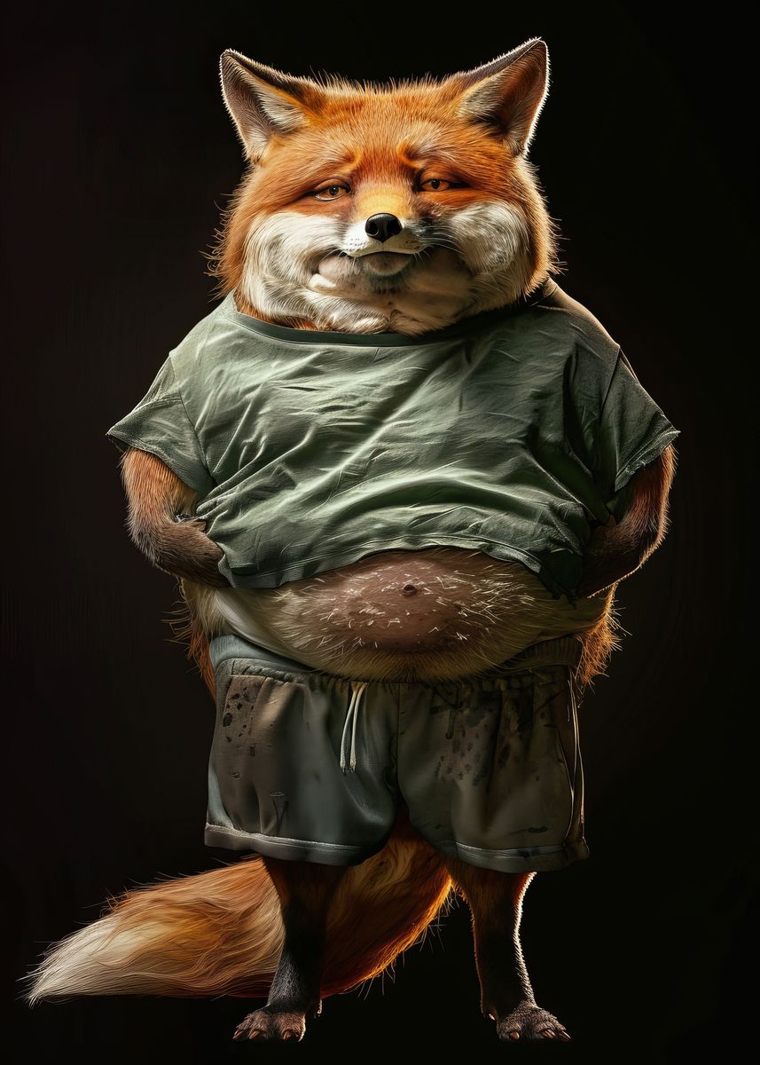 'Fox fat' Poster, picture, metal print, paint by Henning Seiffert ...
