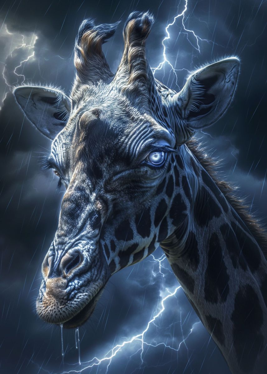 'Giraffe Fairy Tale Fantasy' Poster, picture, metal print, paint by ...
