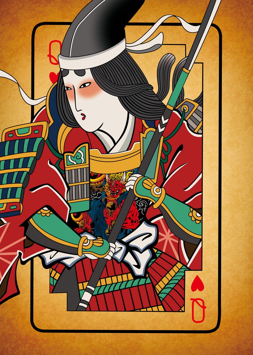 'Samurai Playing Cards' Poster, picture, metal print, paint by Black ...
