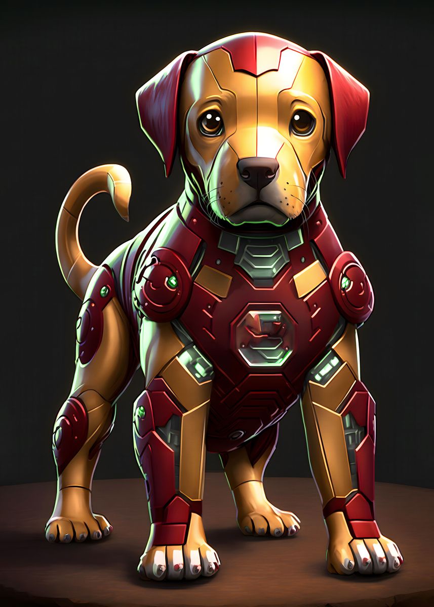 'Cybernetic Puppy' Poster, picture, metal print, paint by Steel Canvas ...