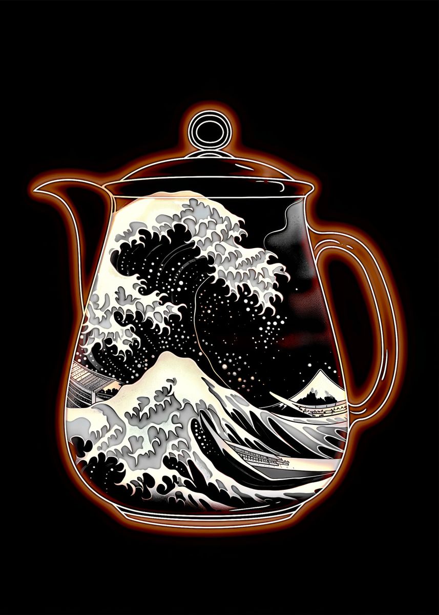 'The Great Wave of Coffee ' Poster, picture, metal print, paint by ...