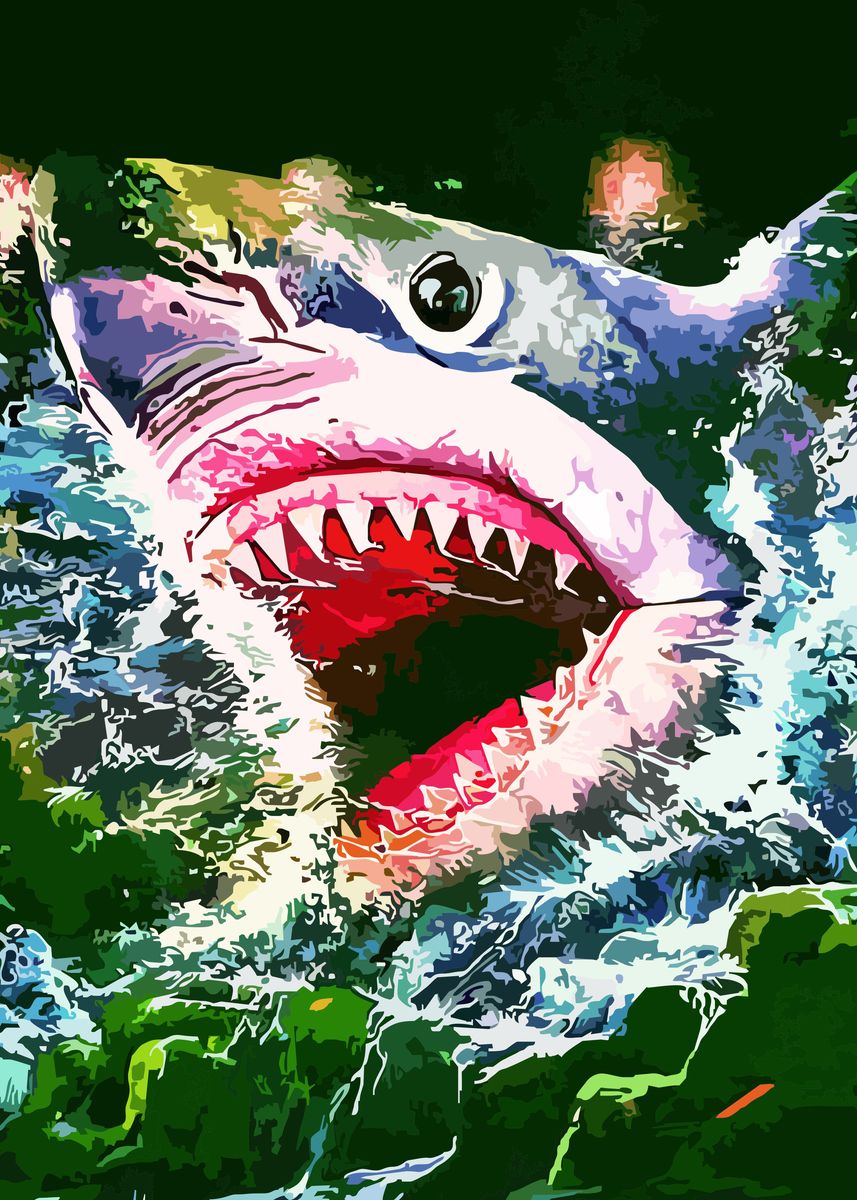 'Shark 19' Poster, picture, metal print, paint by robani88 hanif | Displate