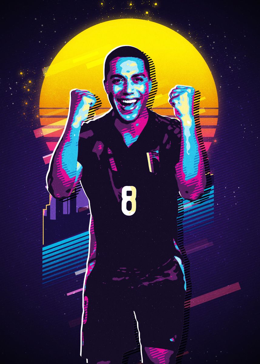 'Youri Tielemans' Poster, picture, metal print, paint by Tran Duc Hieu ...