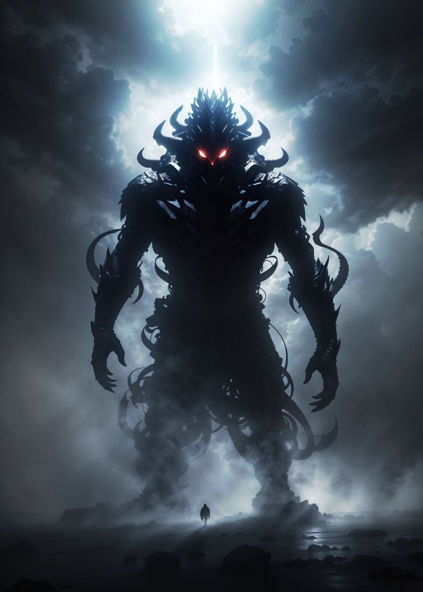 'Monstrous Shadow in Space' Poster, picture, metal print, paint by ...