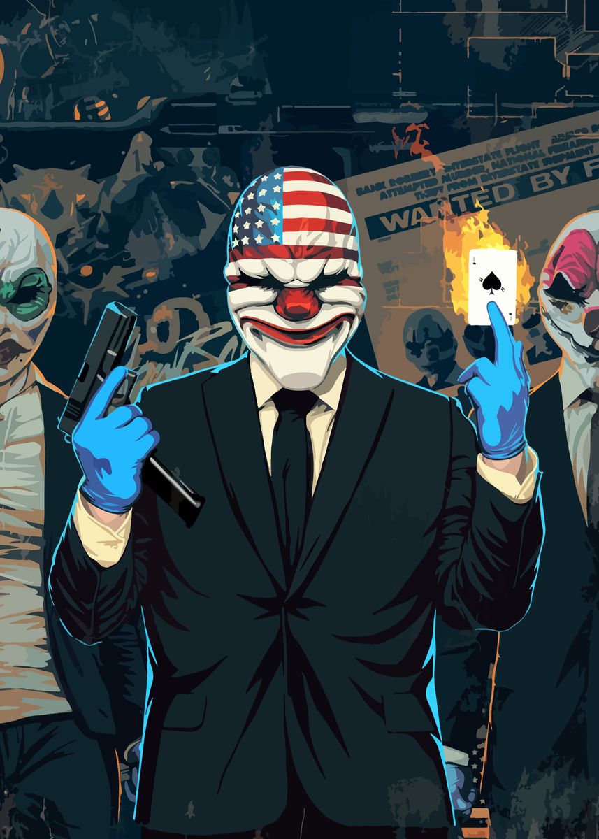 'payday 2' Poster, picture, metal print, paint by Rokki | Displate