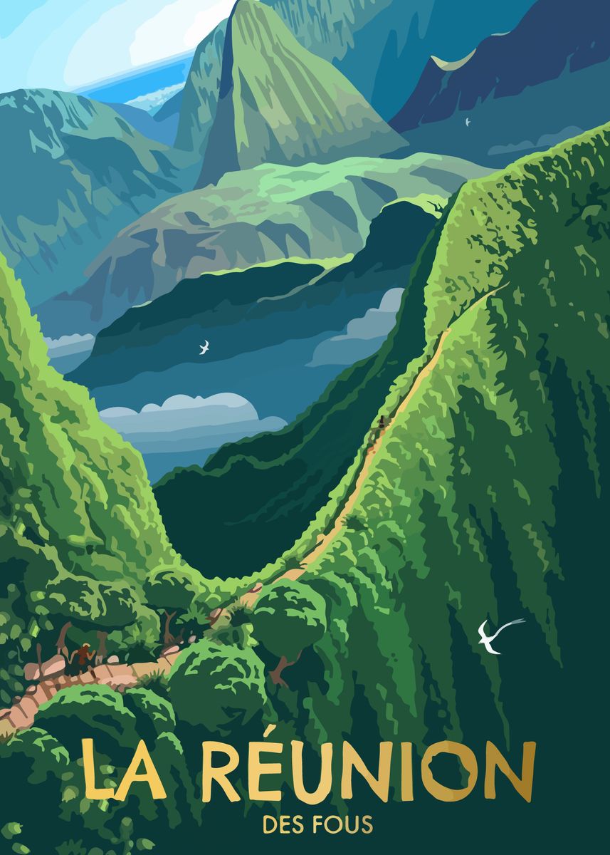 'Travel to La reunion' Poster, picture, metal print, paint by Leonardo ...