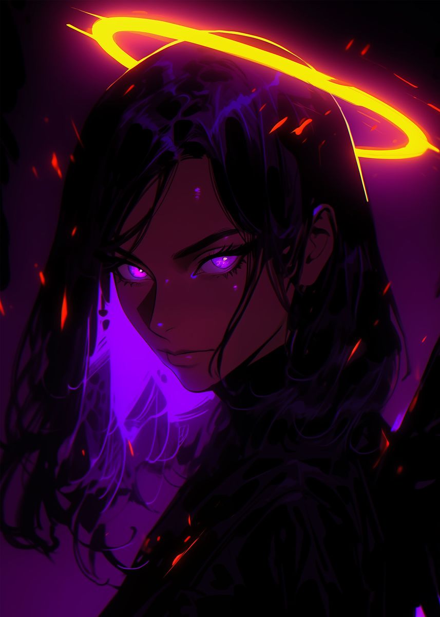 'Fallen Angel Pink Orange' Poster, picture, metal print, paint by ...