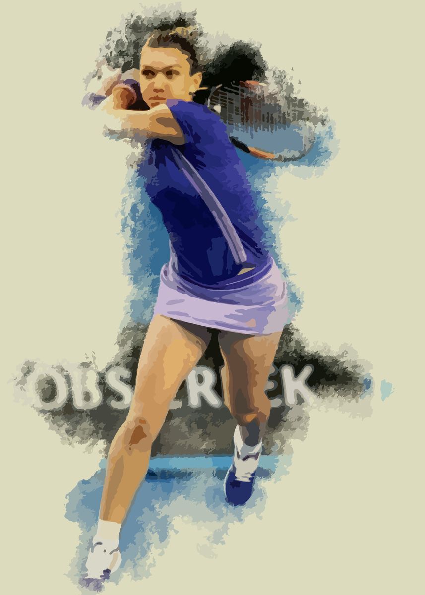'Woman Tennis' Poster, picture, metal print, paint by 沙发 | Displate