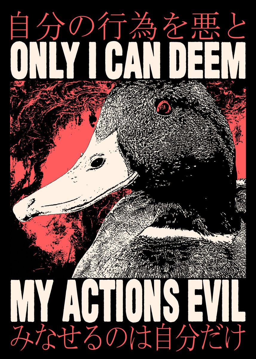 'Evil Actions Duck' Poster, picture, metal print, paint by John Kenneth ...