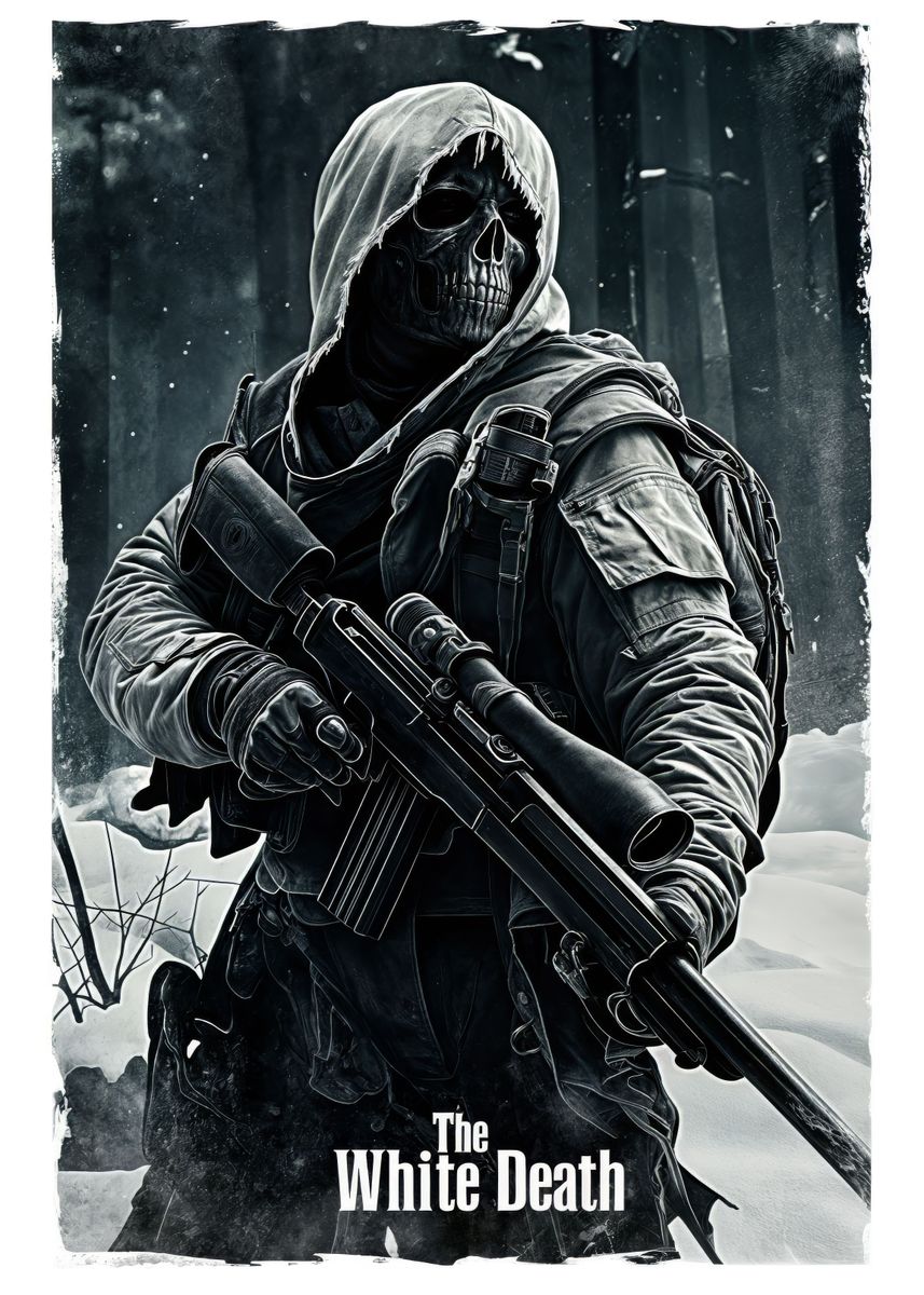 'The White Death Sniper' Poster, picture, metal print, paint by Vizio ...