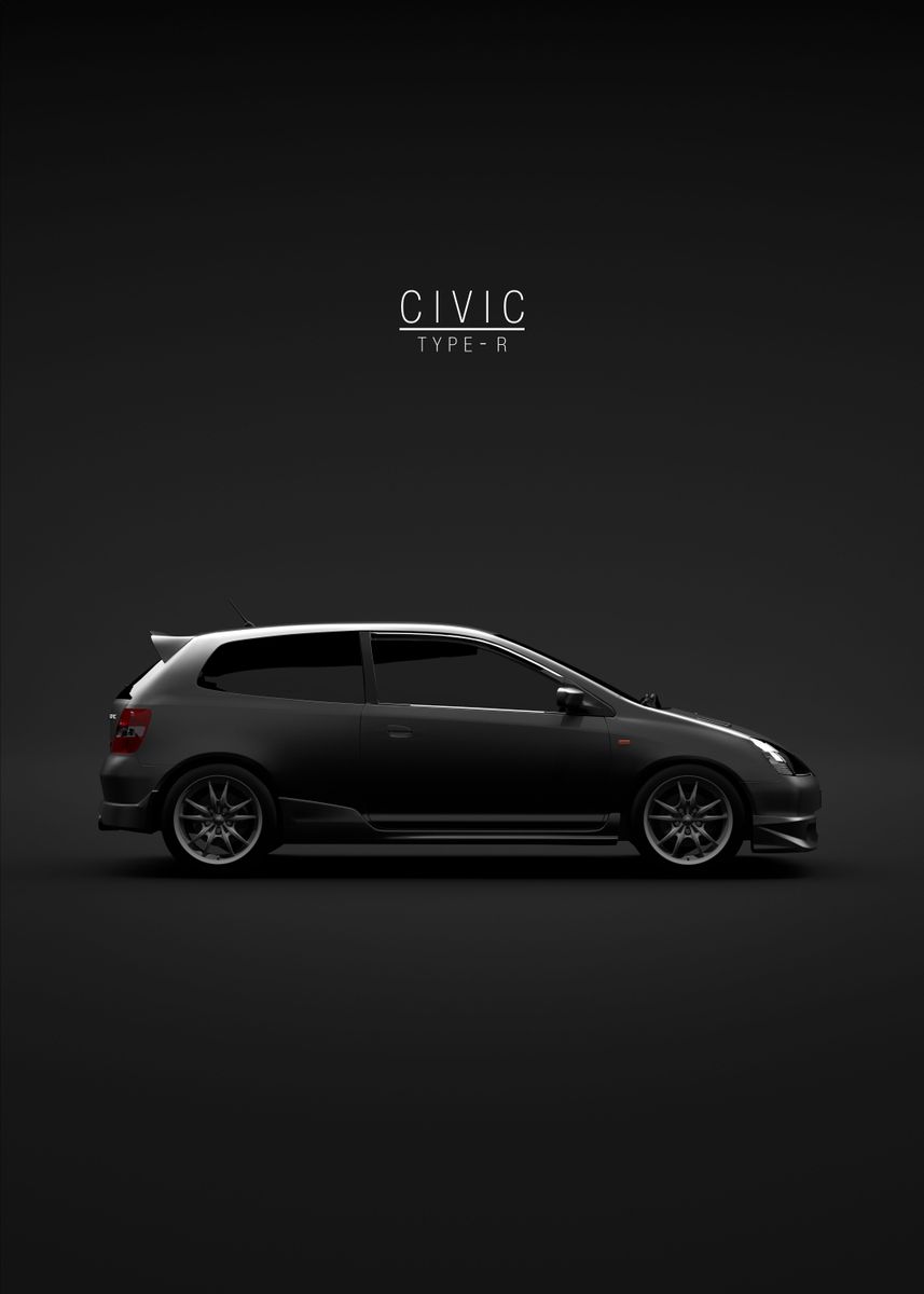 'Honda Civic Type R EP3' Poster, picture, metal print, paint by 21 MXM ...