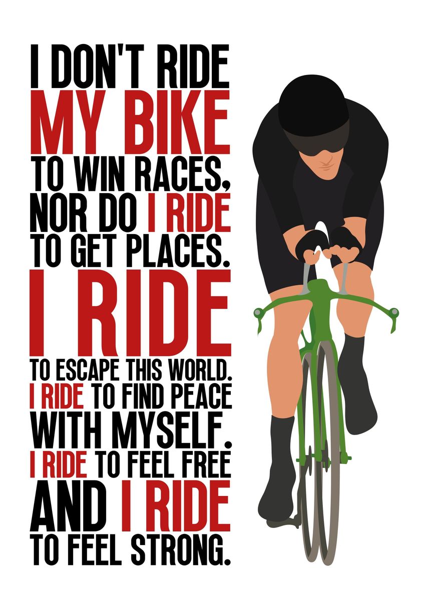 'Cycling Motivation' Poster, picture, metal print, paint by slamet ...