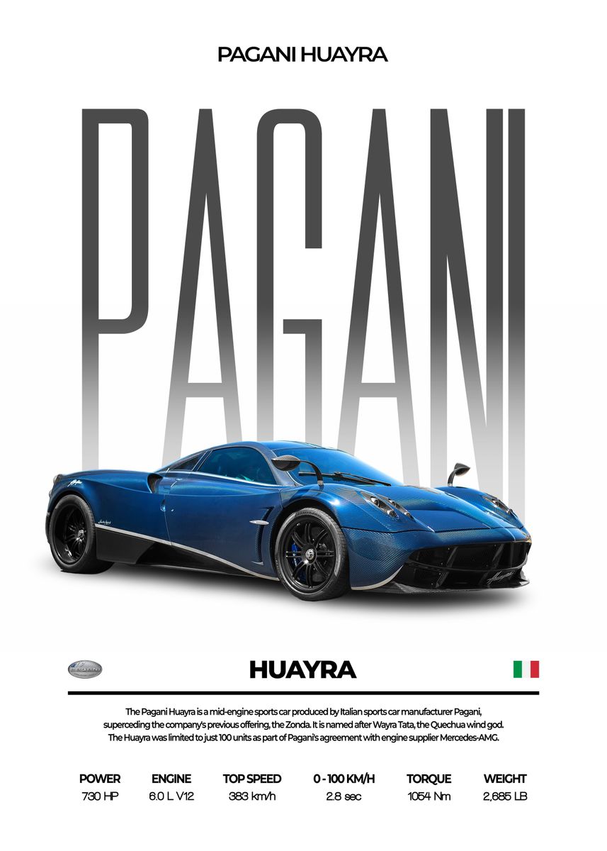 'Pagani Huayra' Poster, picture, metal print, paint by Conceptual ...