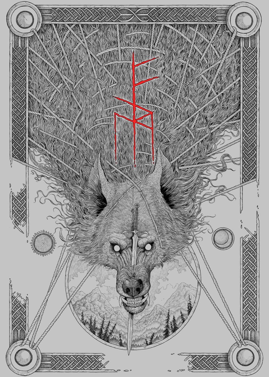 'Fenrir' Poster, picture, metal print, paint by DK13 DESIGN | Displate