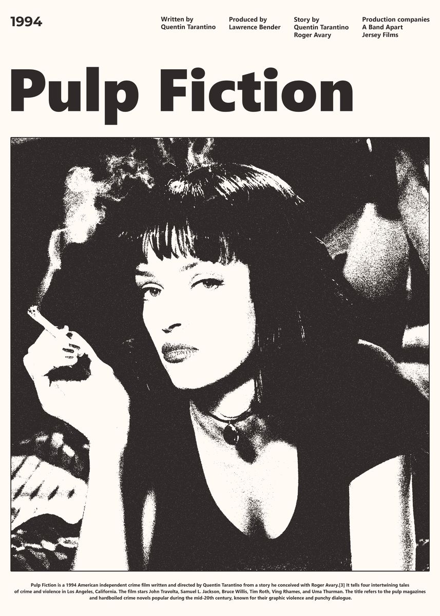 'Pulp Fiction Vintage' Poster, picture, metal print, paint by Vyke ...