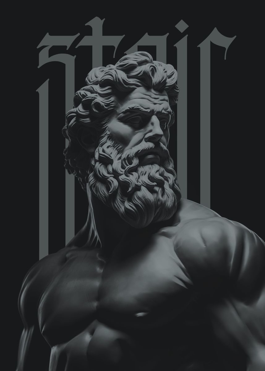 'Stoic Text Marcus Aurelius' Poster, picture, metal print, paint by ...