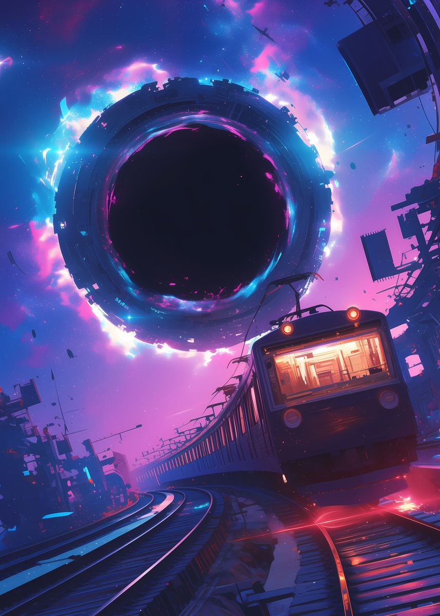'Black Hole Train Ride' Poster, picture, metal print, paint by Luong ...