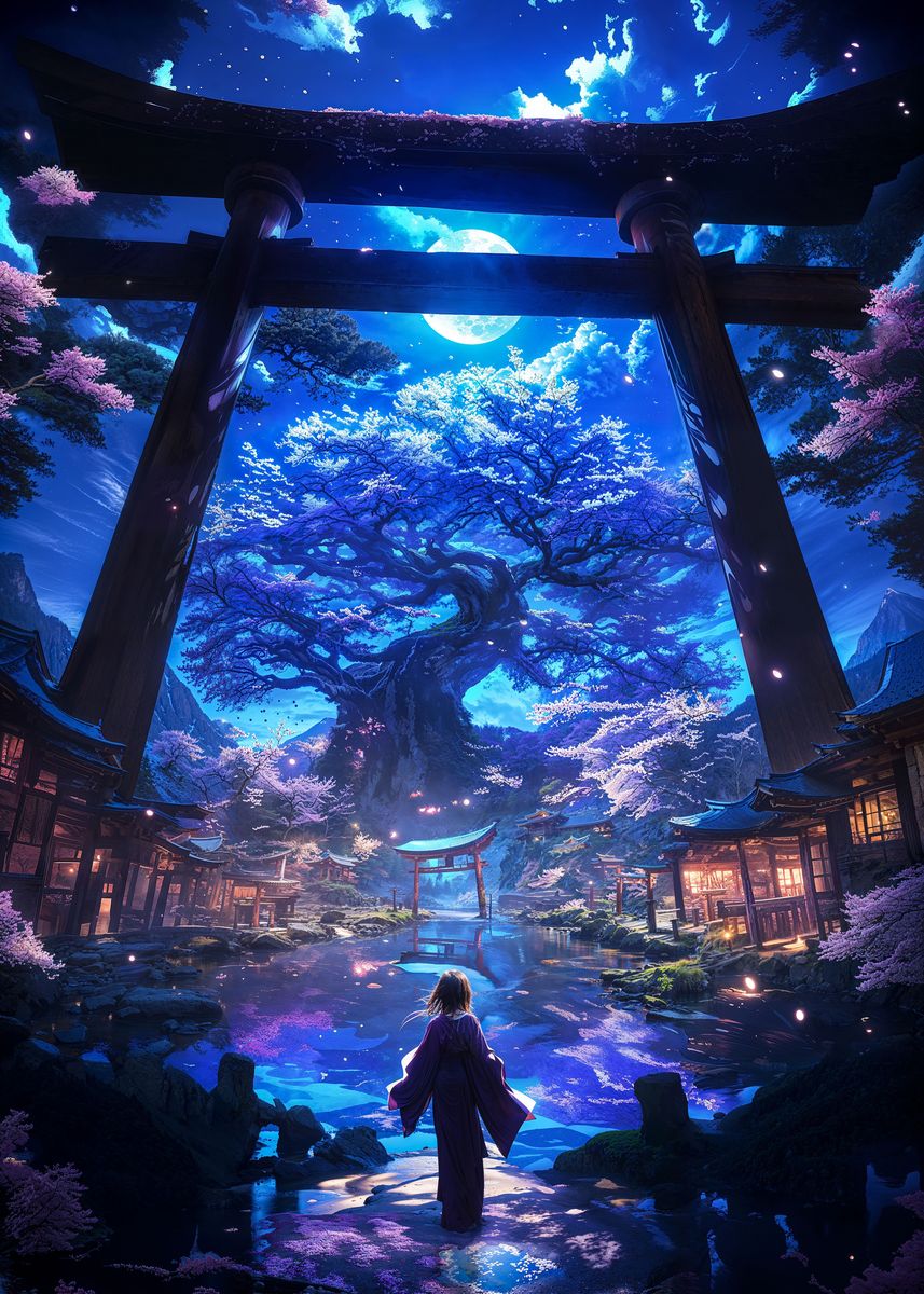 'japanese tree of life' Poster, picture, metal print, paint by Adel S ...