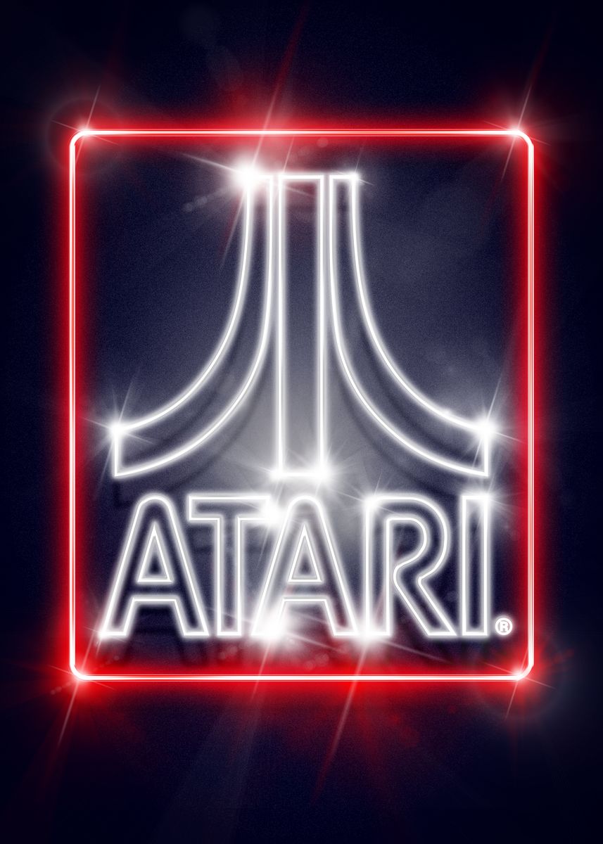 'Atari Neon White' Poster, picture, metal print, paint by Atari | Displate