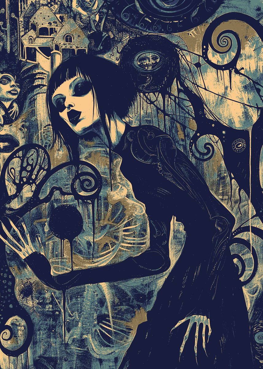 'Black Magic ' Poster, picture, metal print, paint by Kamelyon | Displate