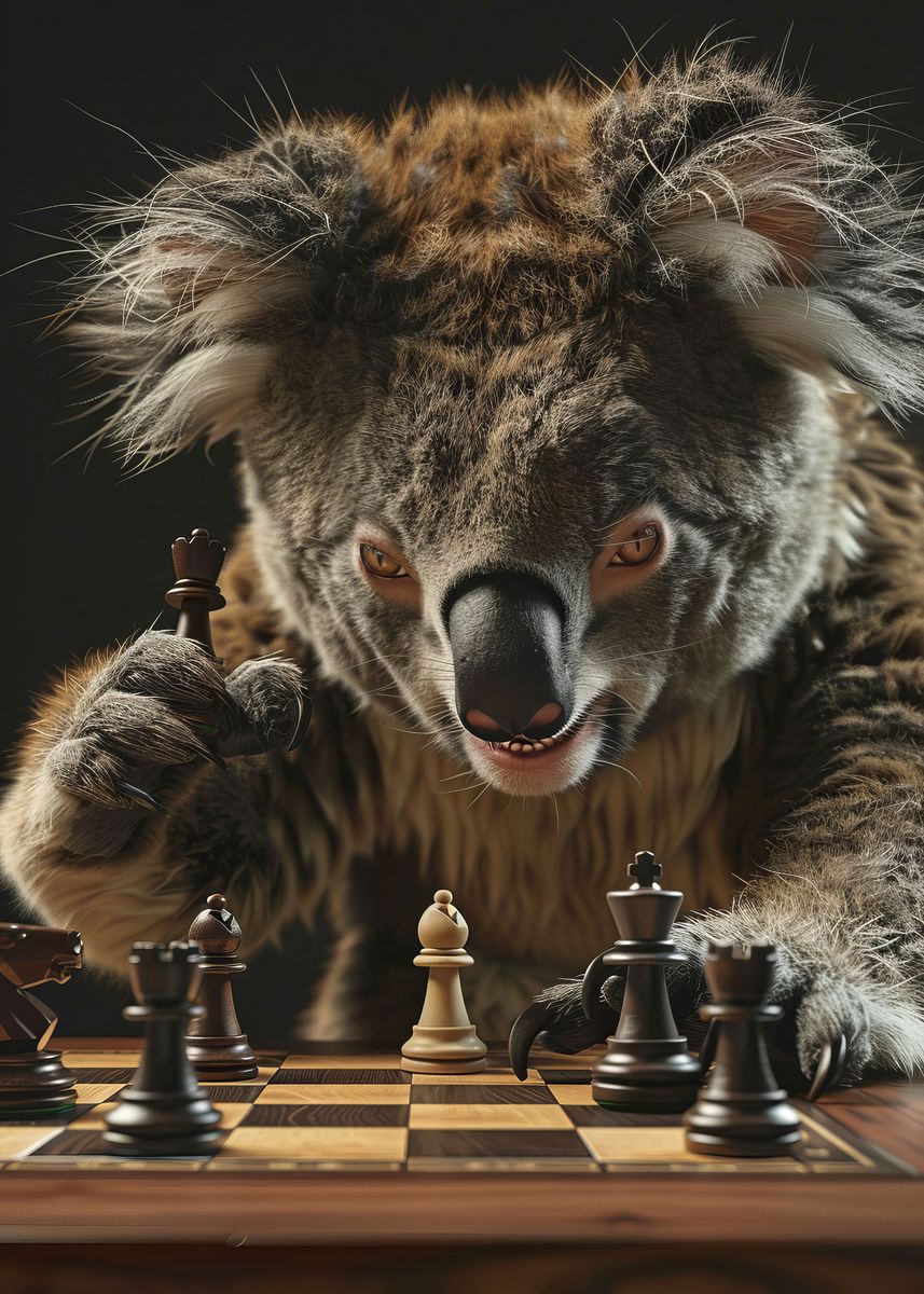 'Koala Chess' Poster, picture, metal print, paint by Henning Seiffert ...