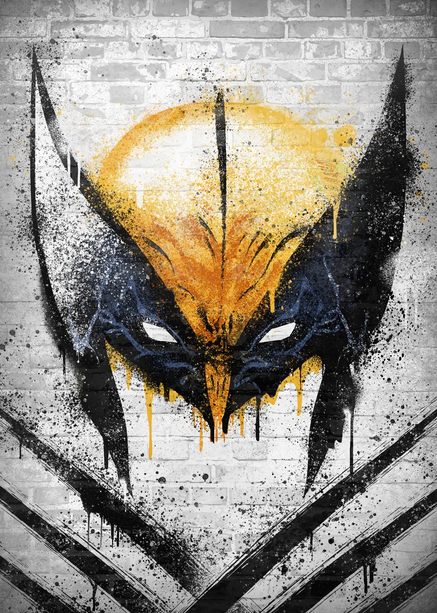'Wolverine Graffiti Wall' Poster, picture, metal print, paint by Marvel ...