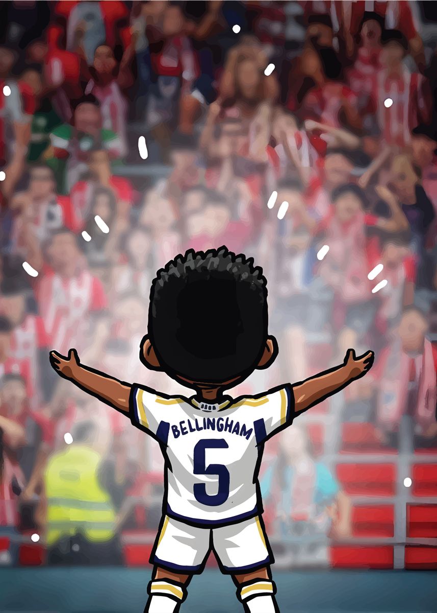 'bellingham soccer' Poster, picture, metal print, paint by zakaria Grng ...