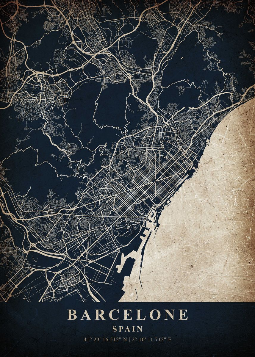 'Barcelona Spain' Poster, picture, metal print, paint by Kenzo Acelis ...
