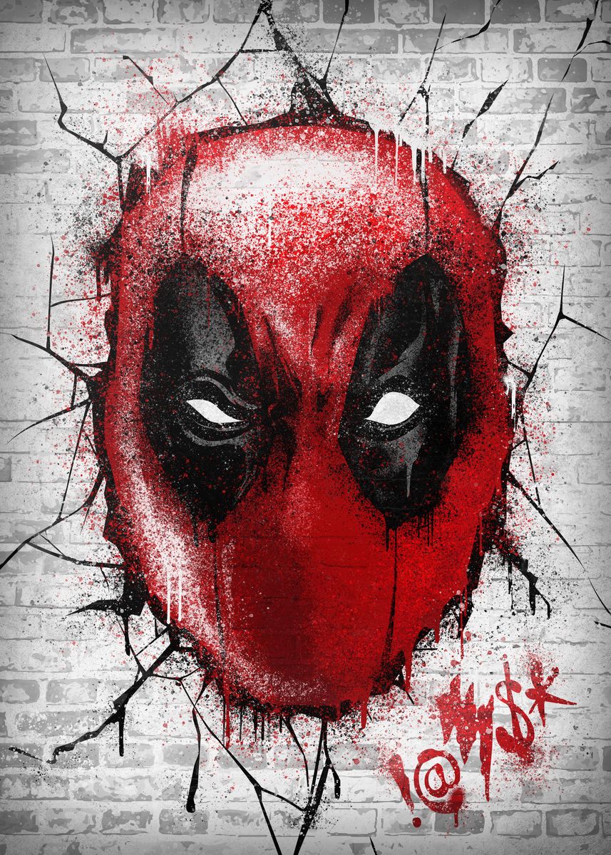 'Deadpool Graffiti Wall' Poster, picture, metal print, paint by Marvel ...