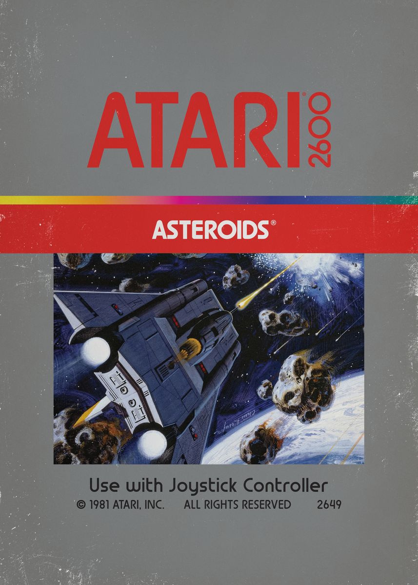 'Asteroids' Poster, picture, metal print, paint by Atari | Displate